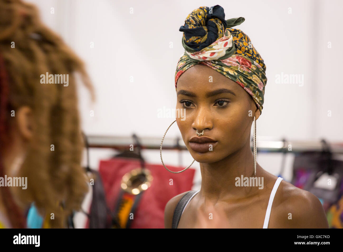 member of the public attending the AFWL Africa Fashion Week London held ...