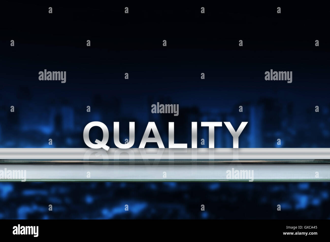 quality on metal railing with blurred background Stock Photo - Alamy