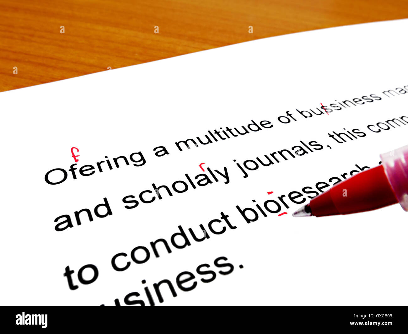 Red pen and marking hi-res stock photography and images - Alamy