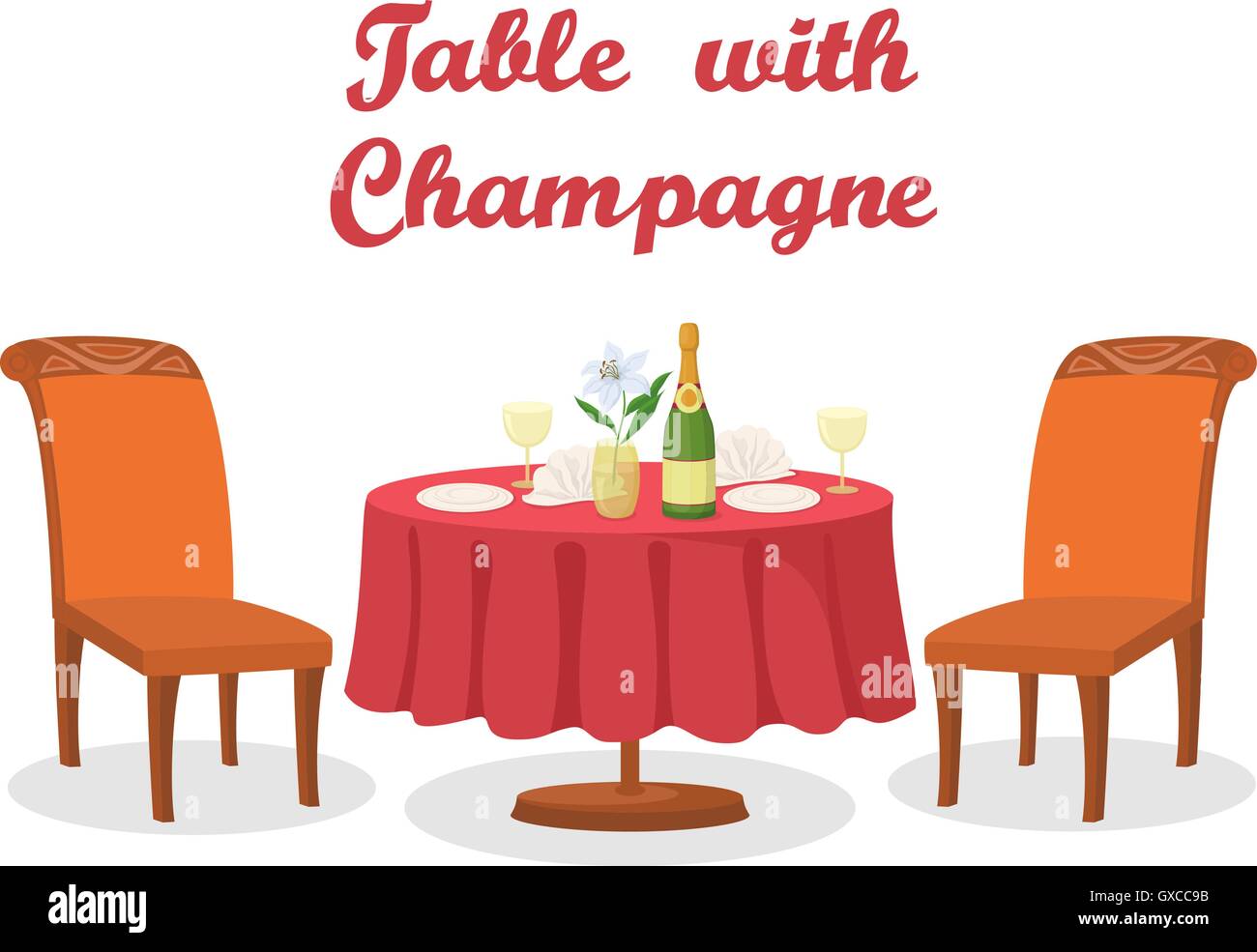 Wine glasses table Stock Vector Images - Alamy