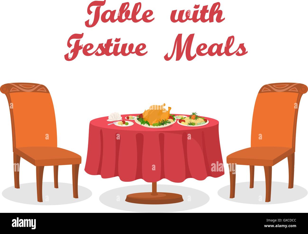 Cartoon Table with Meal, Isolated Stock Vector Image & Art - Alamy