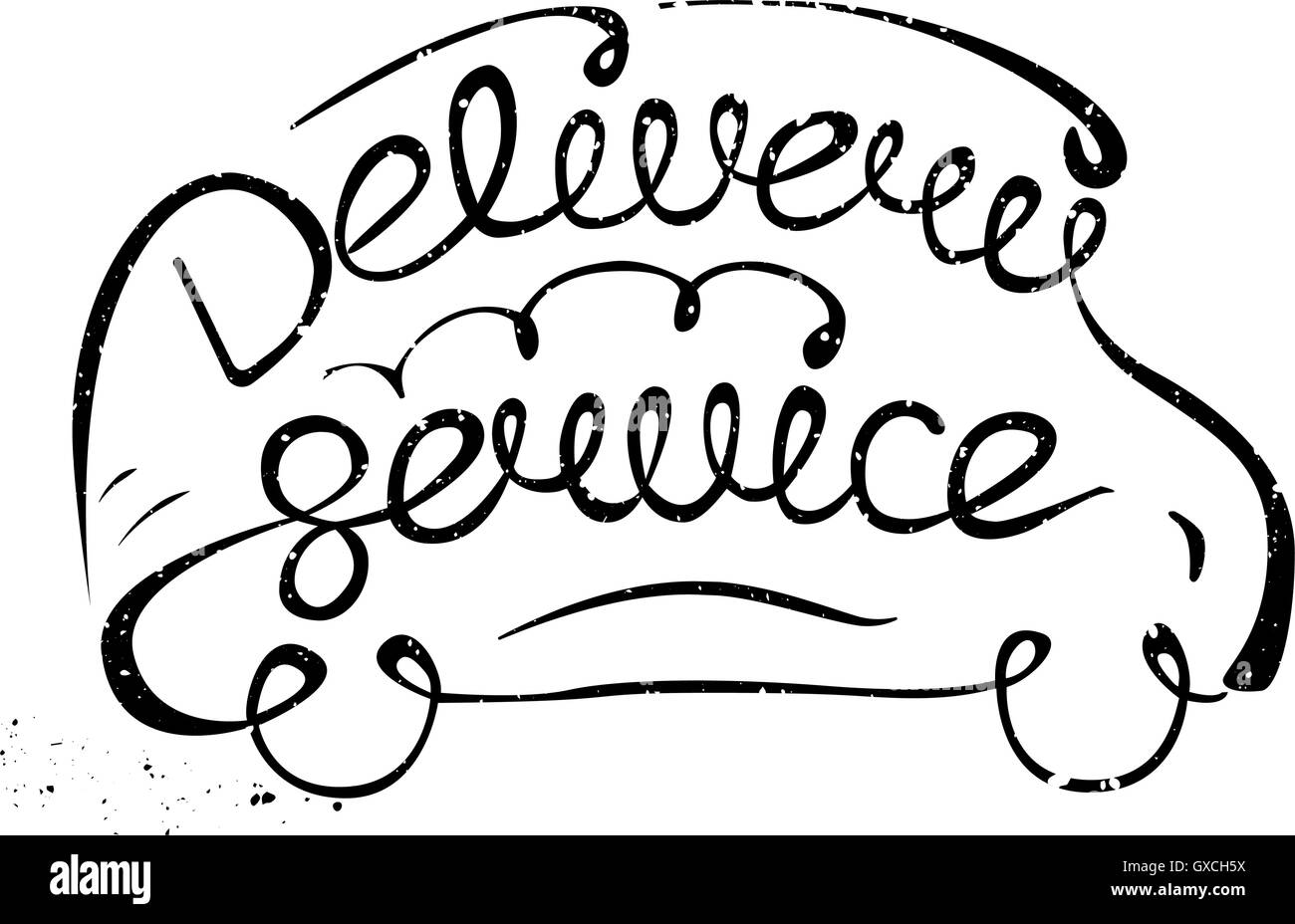 Hand drawn lettering for delivery service badge, emblem, banner ...