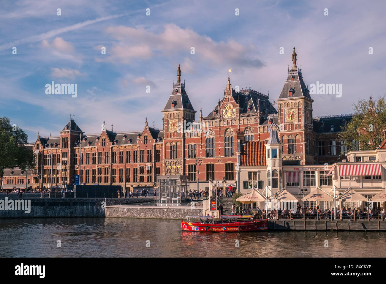 Architectural exterior of Amsterdam Central Station, Amsterdam ...