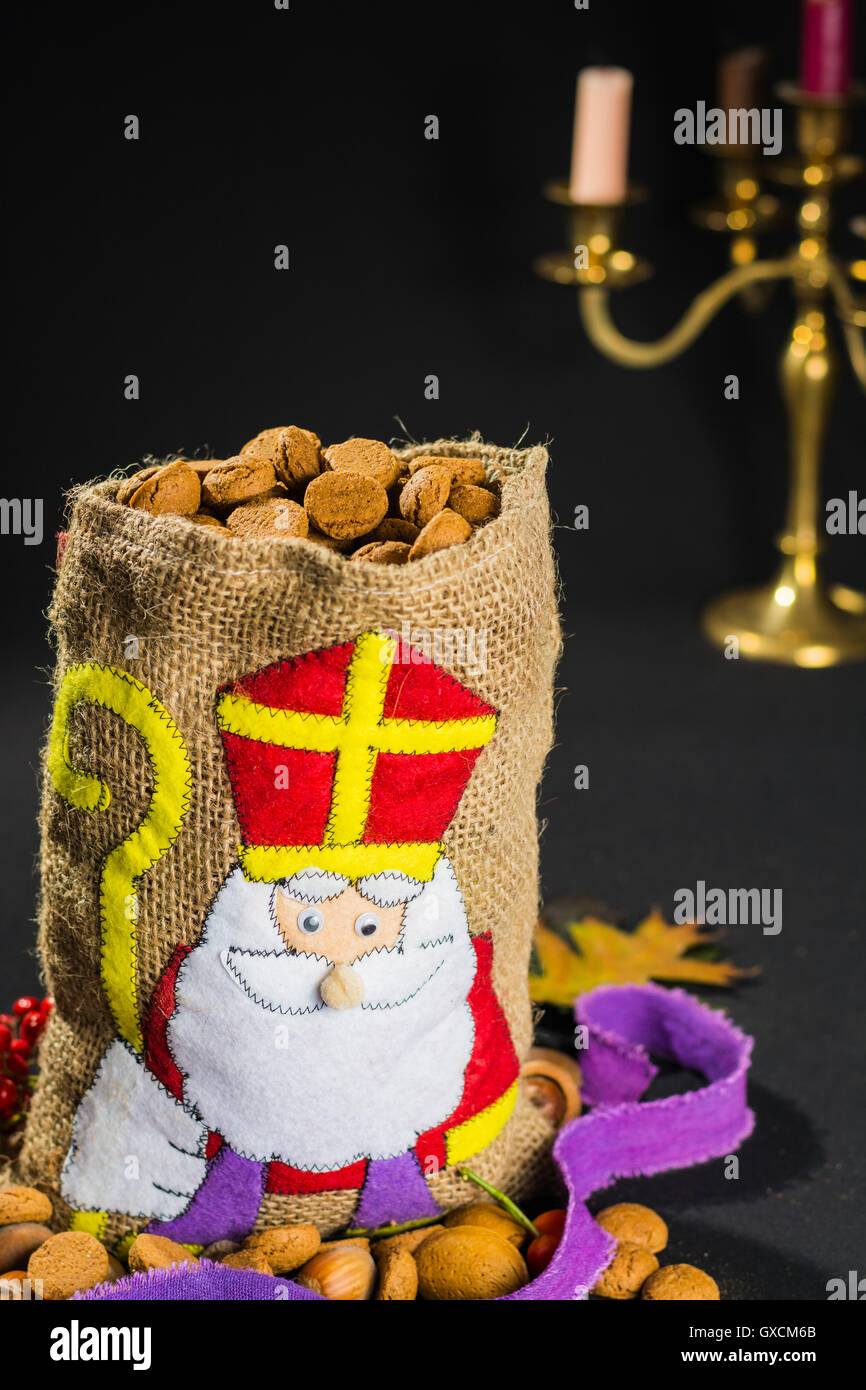 'De zak van Sinterklaas' (St. Nicholas' bag) filled with 'pepernoten ...