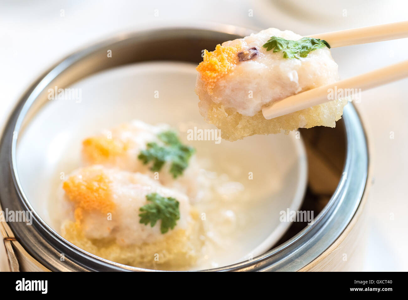 Shrimp Ball with fish maw Chinese dim sum groumet cuisine Stock Photo ...