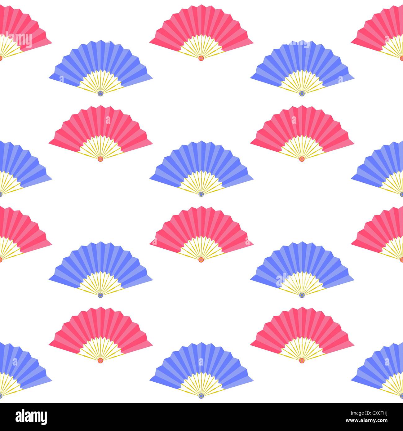 Red Blue Fan Seamless Pattern Stock Vector Image & Art - Alamy