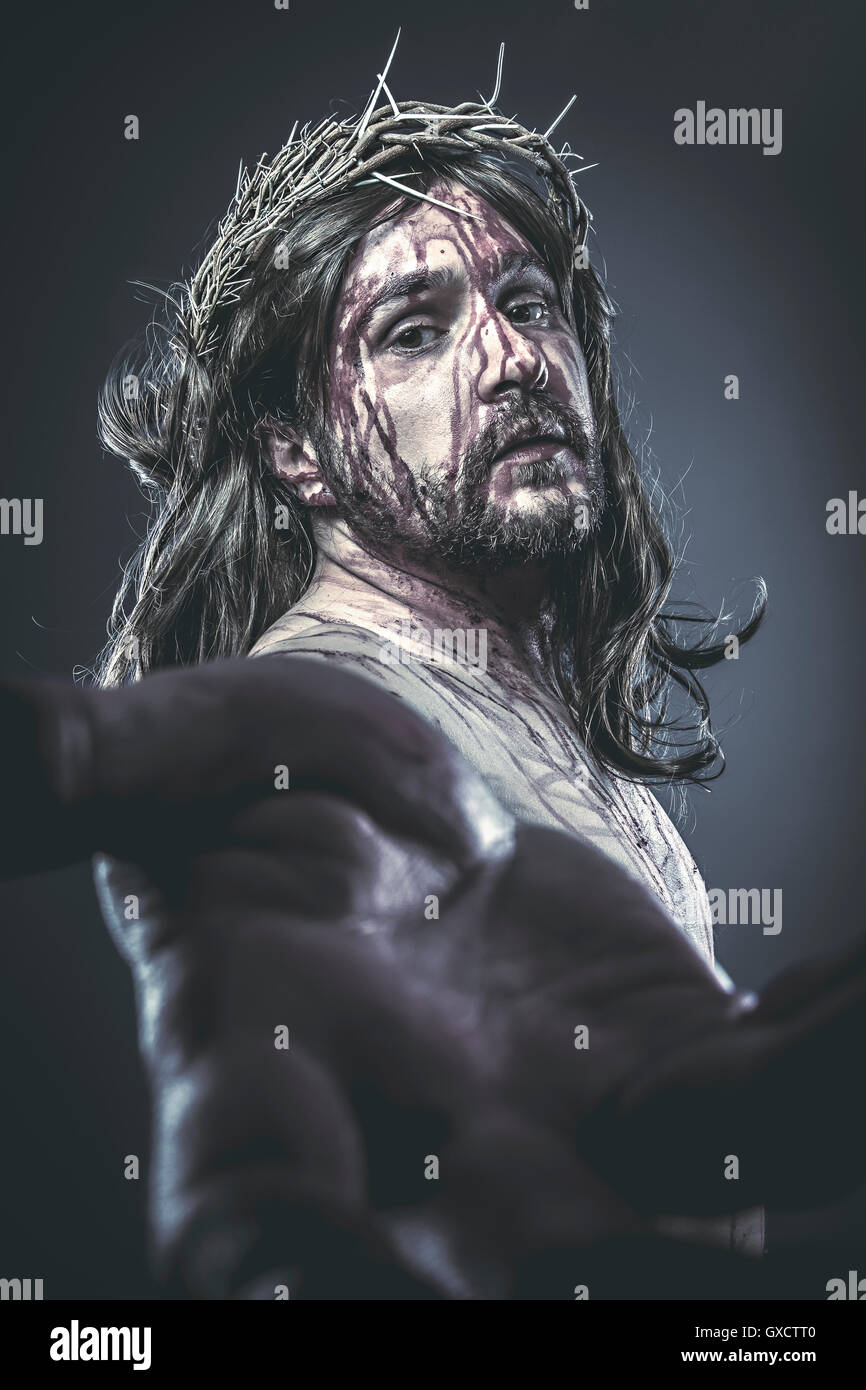 Jesus christ calvary man bleeding hi-res stock photography and images ...