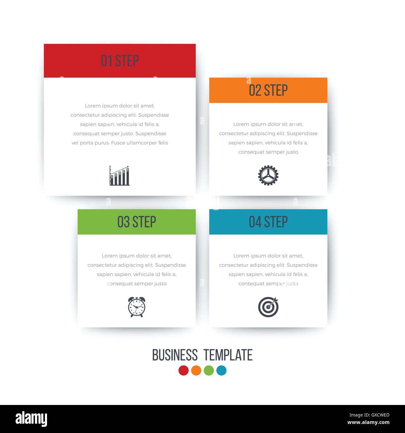 Vector illustration of four square infographics Stock Vector Image ...