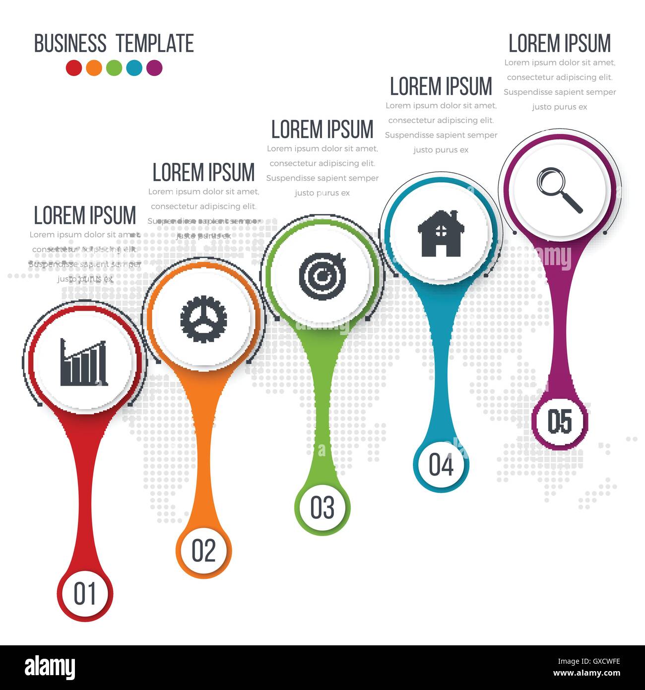 Vector illustration infographic five options Stock Vector Image & Art ...