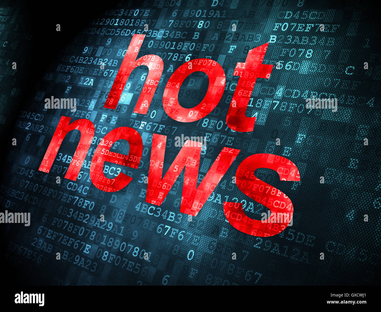 Hot News on digital background Stock Photo - Alamy