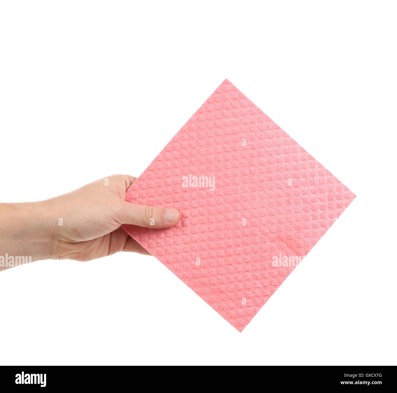Hand holds pink cleaning sponge Stock Photo - Alamy