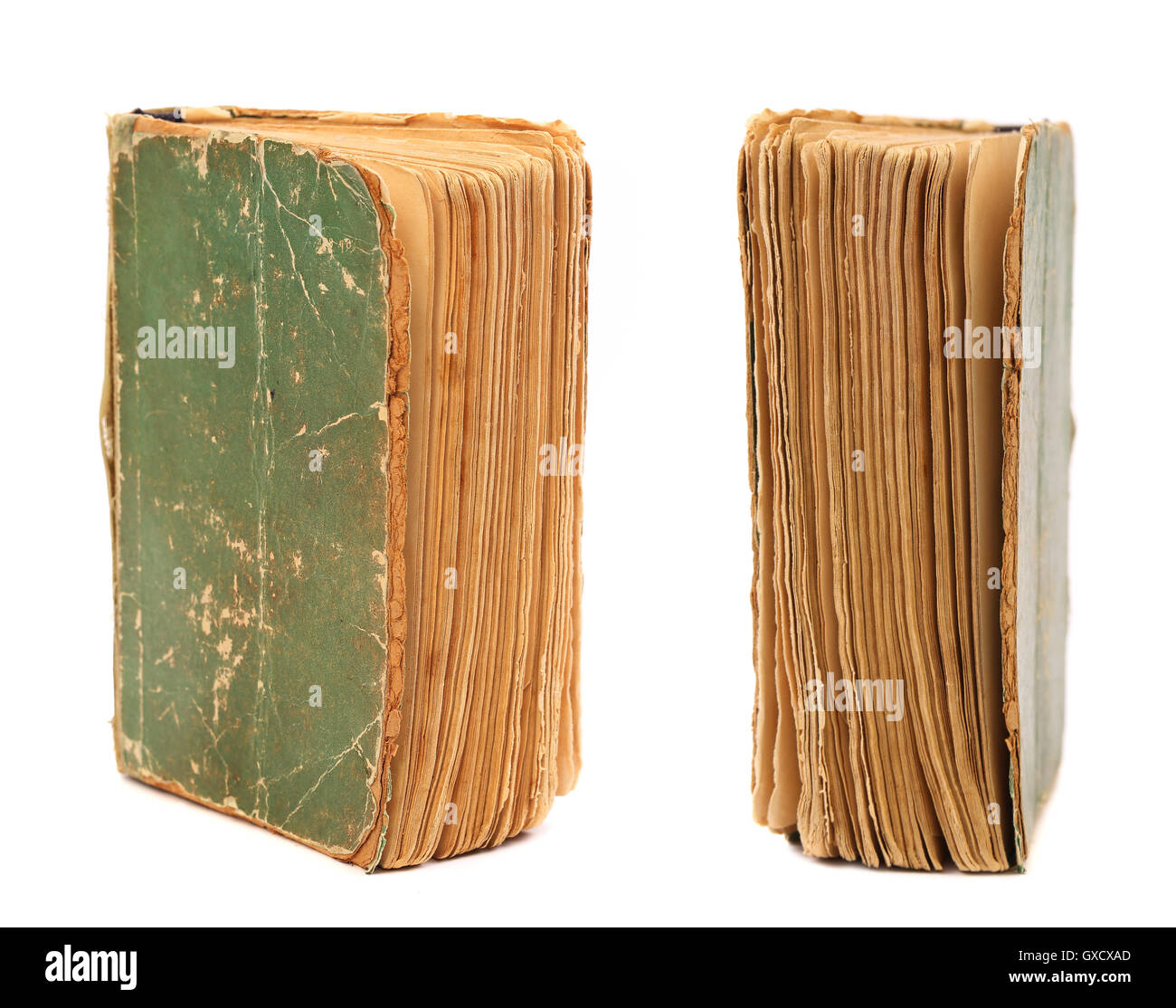 Two sides of old book pages Stock Photo - Alamy