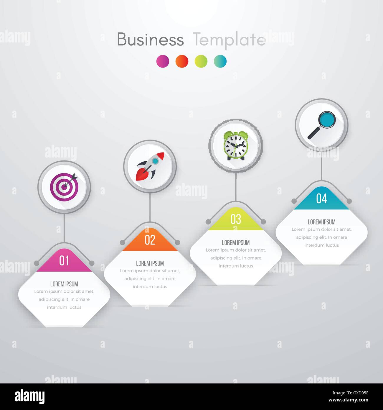 Vector illustration of four square infographics Stock Vector Image ...