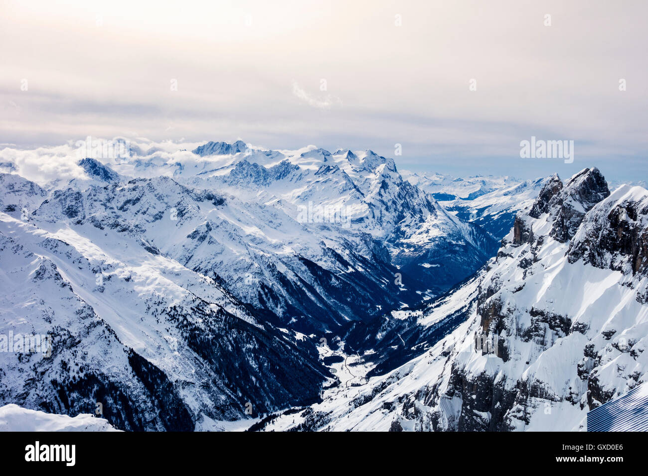 Snow covered landscape, Mount Titlis, Switzerland Stock Photo - Alamy