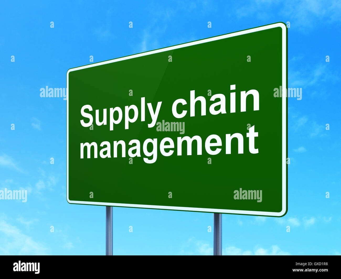 Advertising concept: Supply Chain Management on road sign background ...