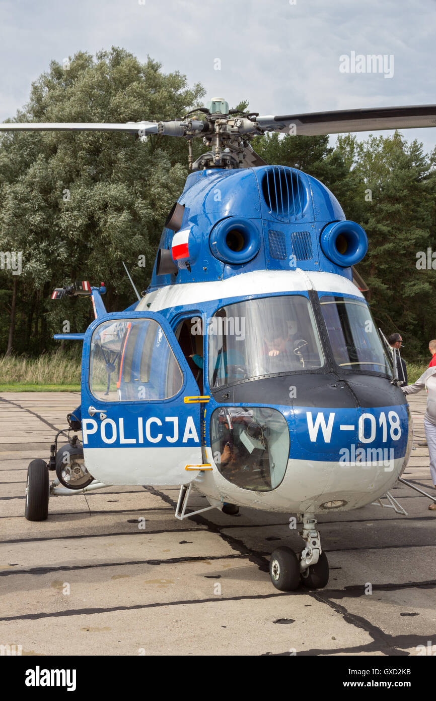 Polish police Mi-2 helicopter Stock Photo - Alamy