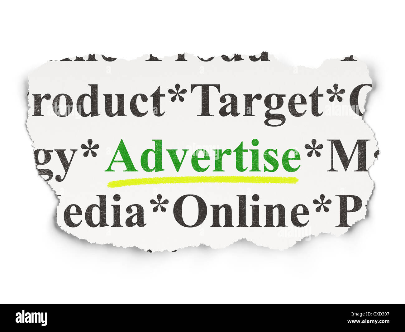 Marketing concept: Advertise on Paper background Stock Photo - Alamy