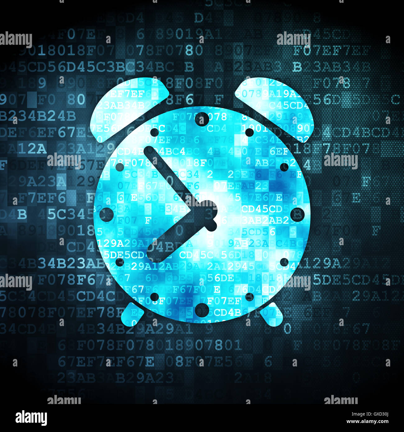 Time concept: Alarm Clock on digital background Stock Photo - Alamy