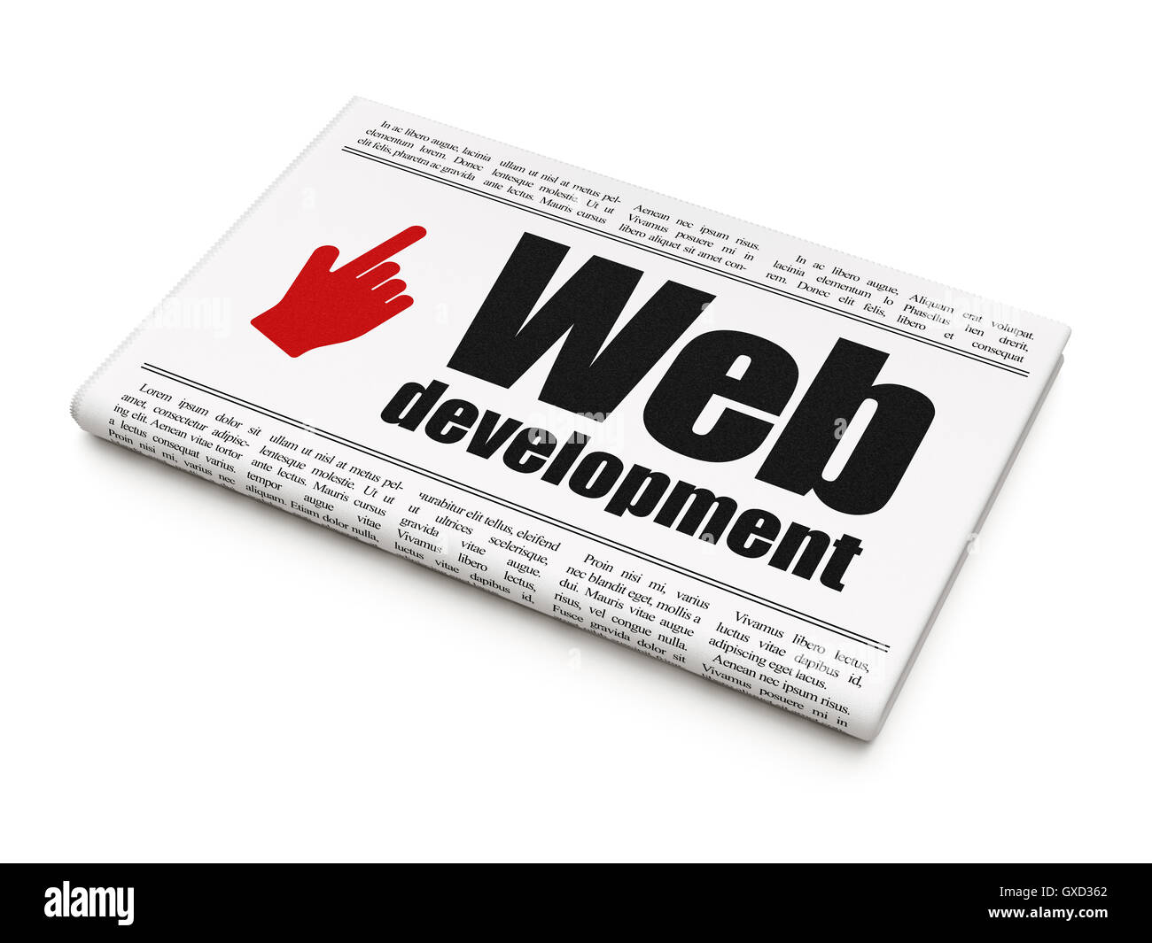 Web development news concept: newspaper with Web Development and Stock ...