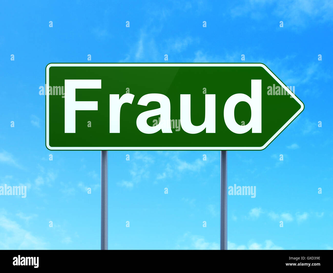 Safety concept: Fraud on road sign background Stock Photo - Alamy