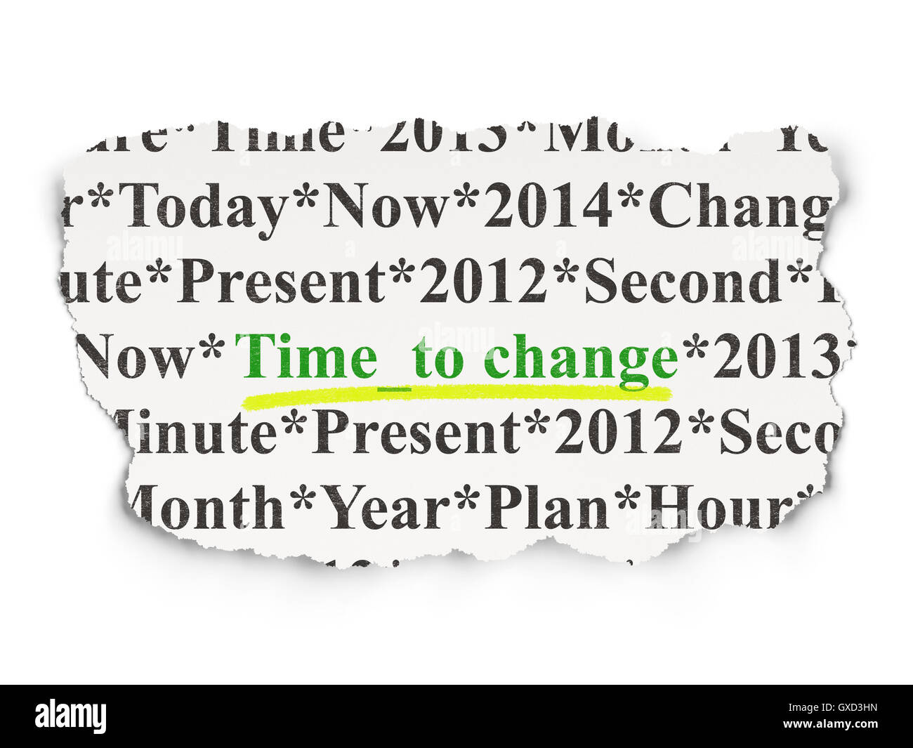 Timeline concept: Time to Change on Paper background Stock Photo - Alamy