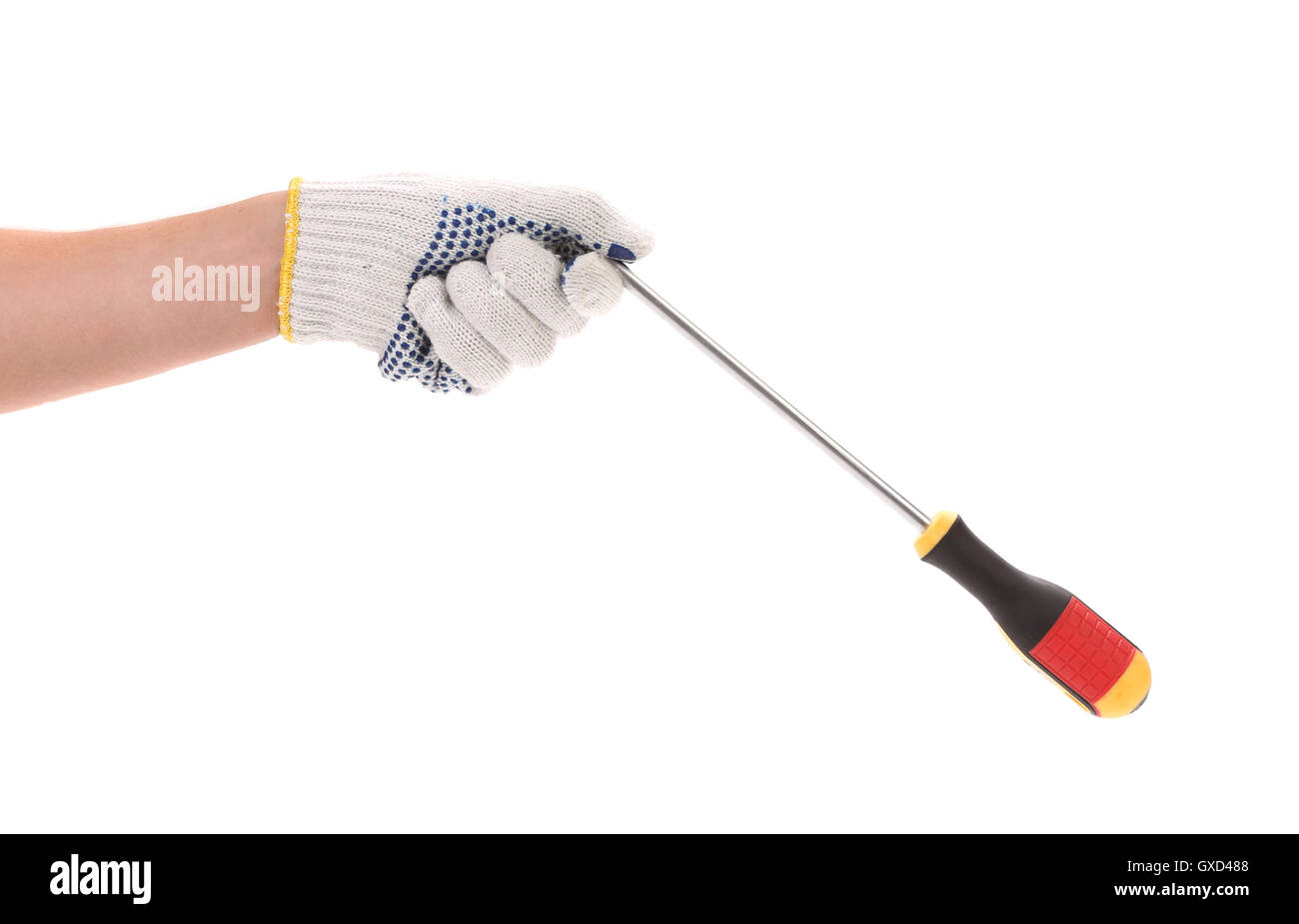 Hand holding screwdriver Stock Photo - Alamy