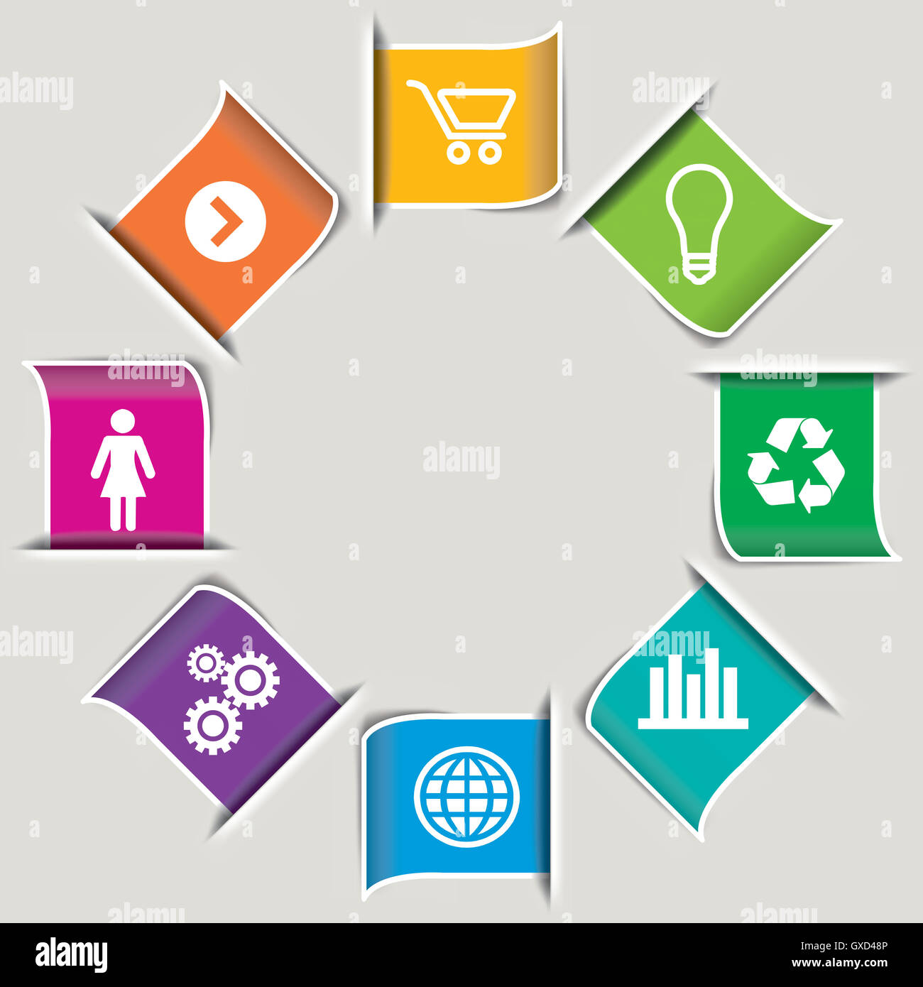 8 Modern Infographic icon Banners Stock Photo - Alamy