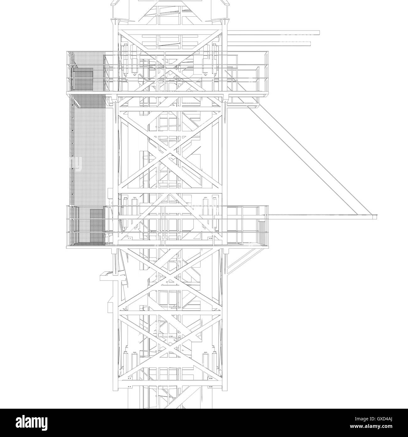 Wire frame tower crane Stock Photo - Alamy