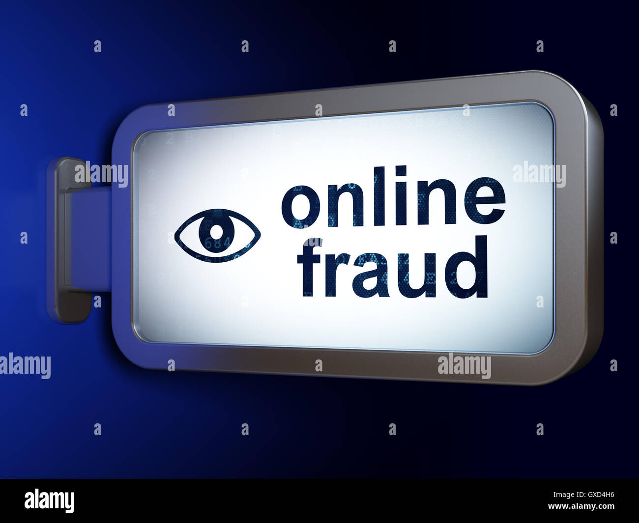 Safety concept: Online Fraud and Eye on billboard background Stock ...