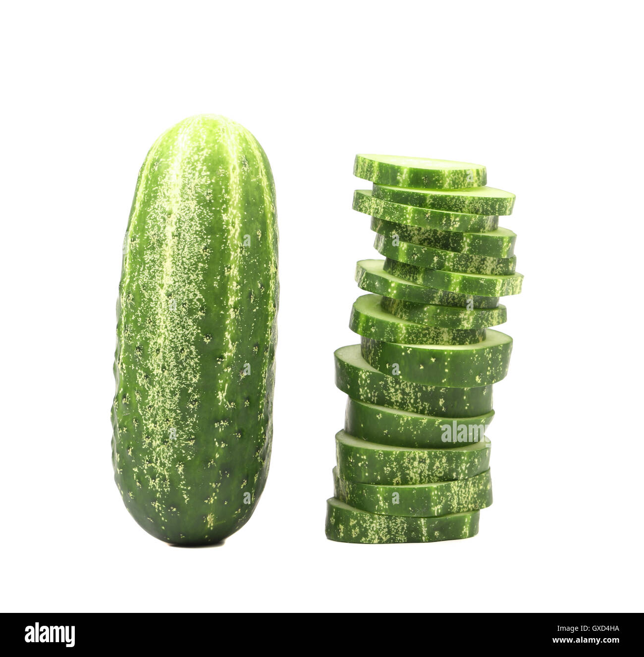 Cucumber and stack of slices Stock Photo - Alamy