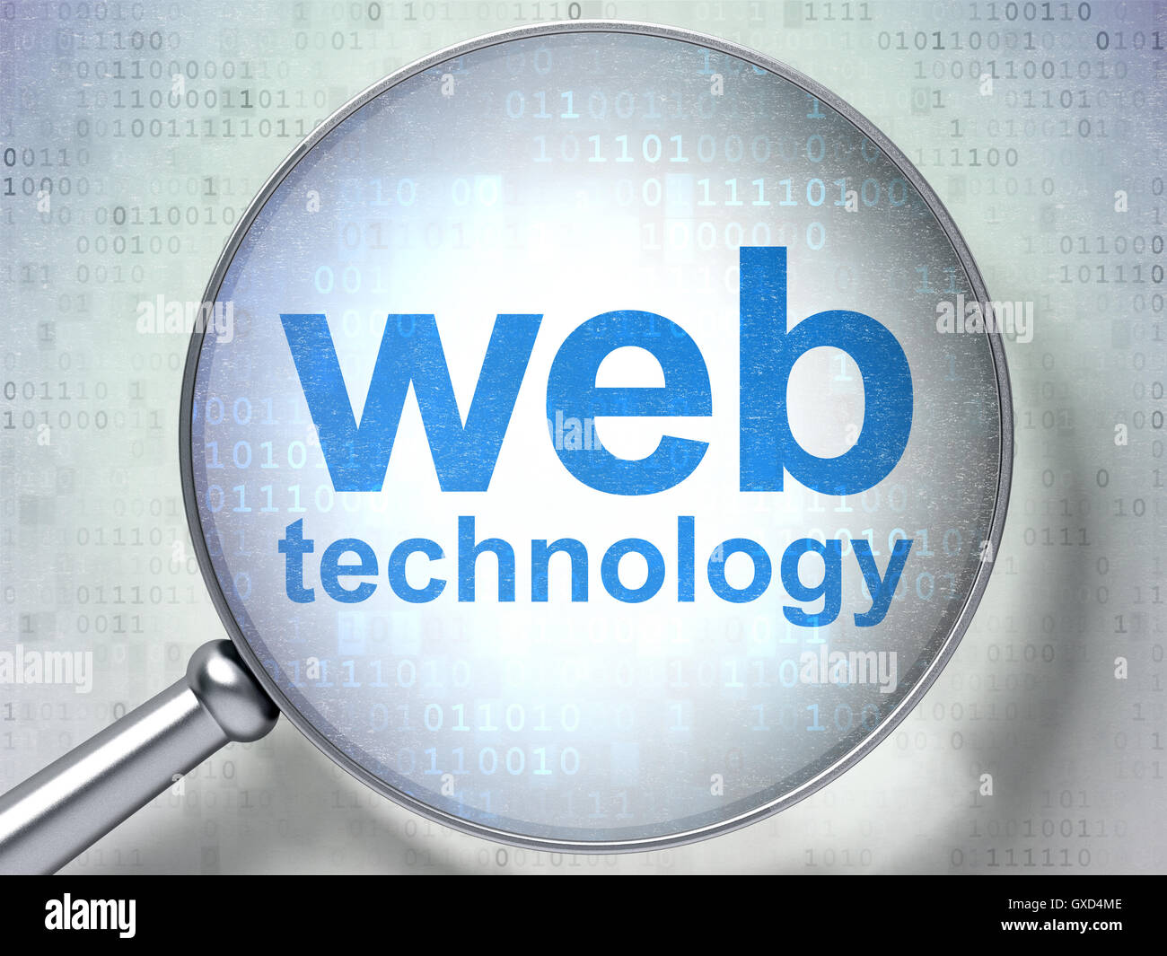 SEO web development concept: Web Technology with optical glass Stock Photo - Alamy