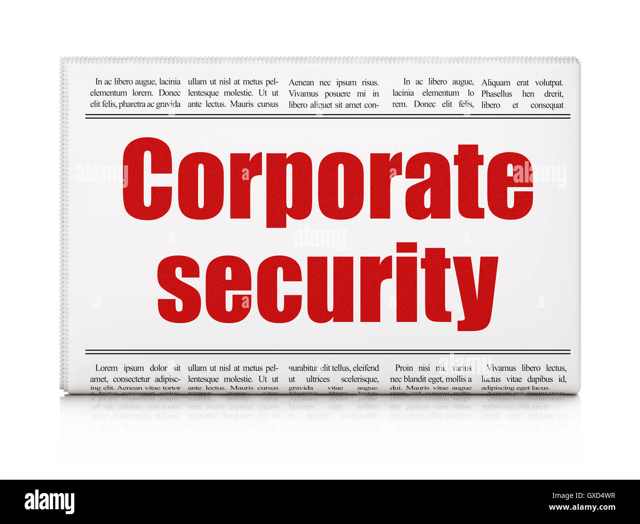 Security news concept: newspaper headline Corporate Security Stock ...