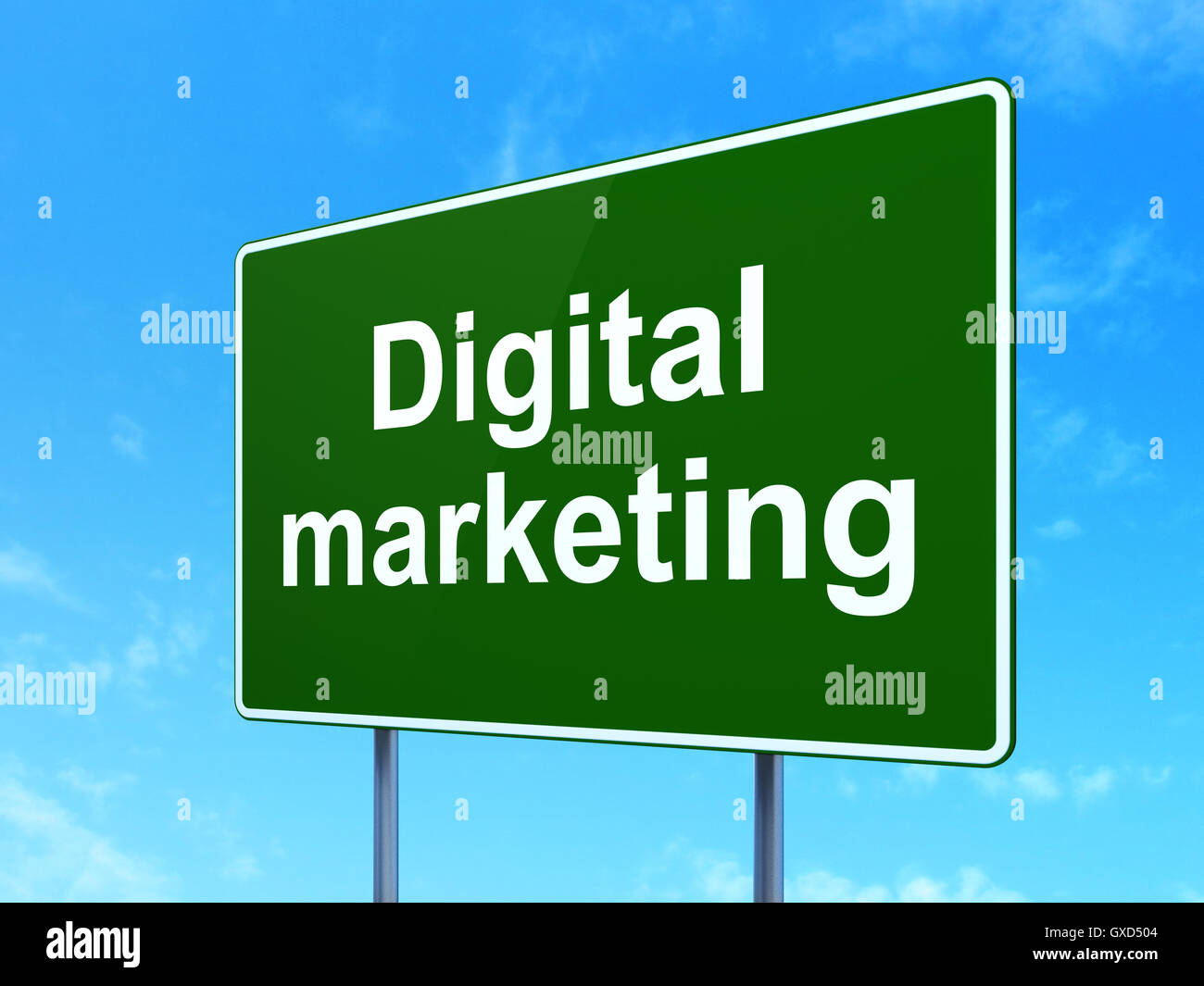 Advertising concept: Digital Marketing on road sign background Stock ...