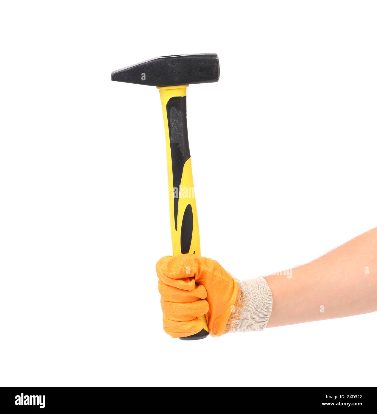Man hand holding hammer Stock Photo - Alamy