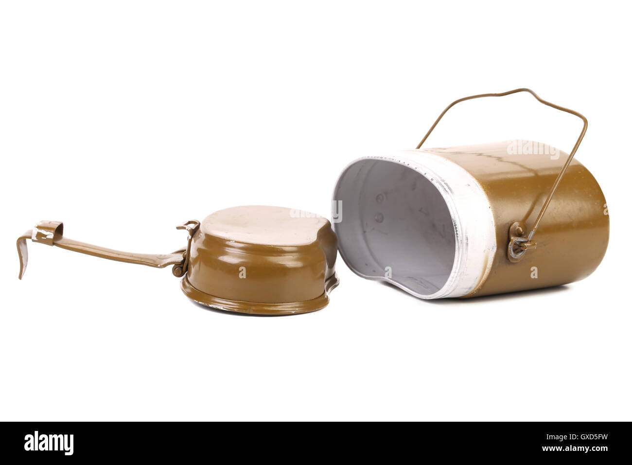 Two green aluminum military mess-tin Stock Photo - Alamy