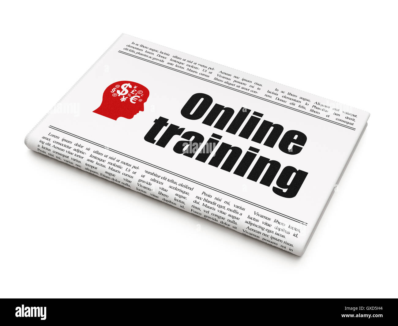 Education news concept: newspaper with Online Training and Head Stock ...