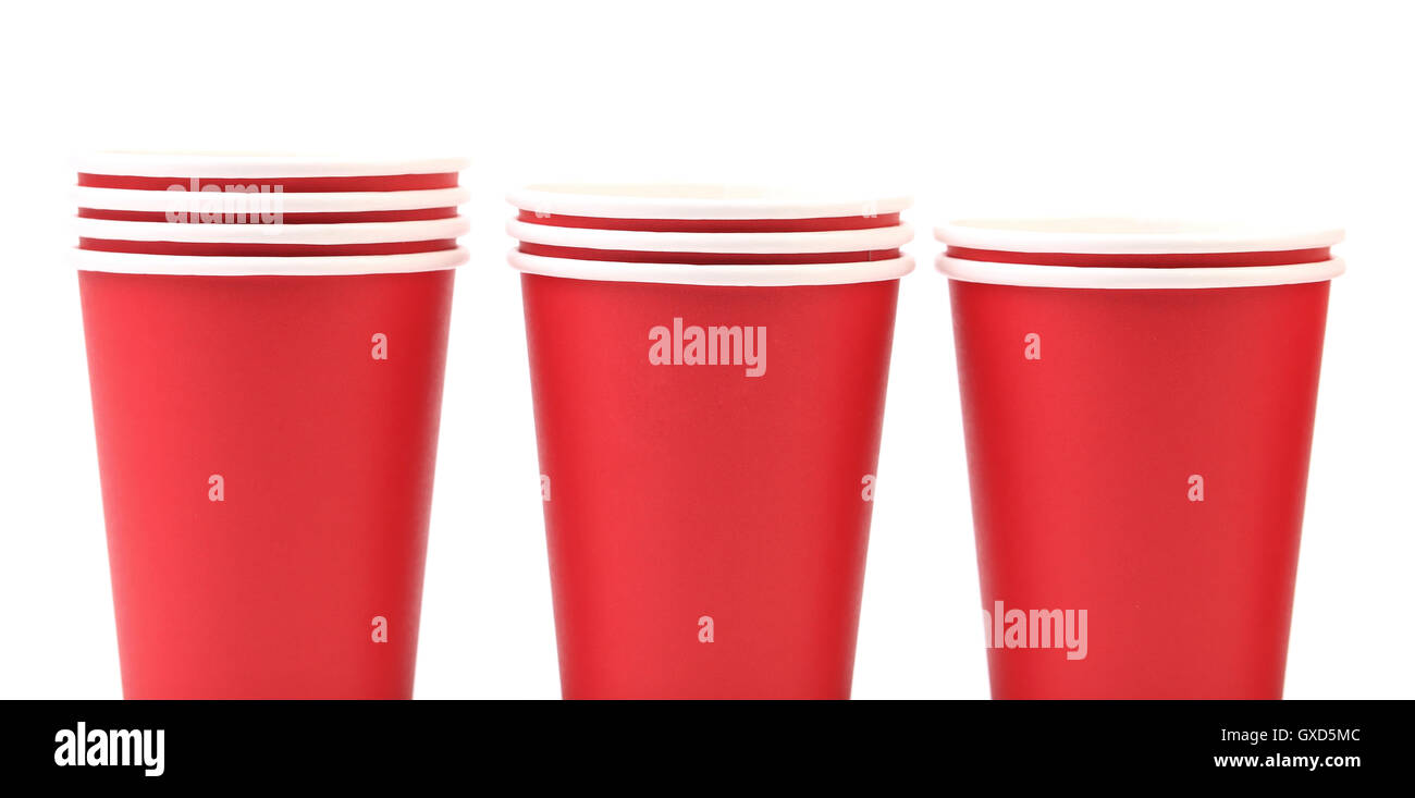 Row red paper cups hi-res stock photography and images - Alamy