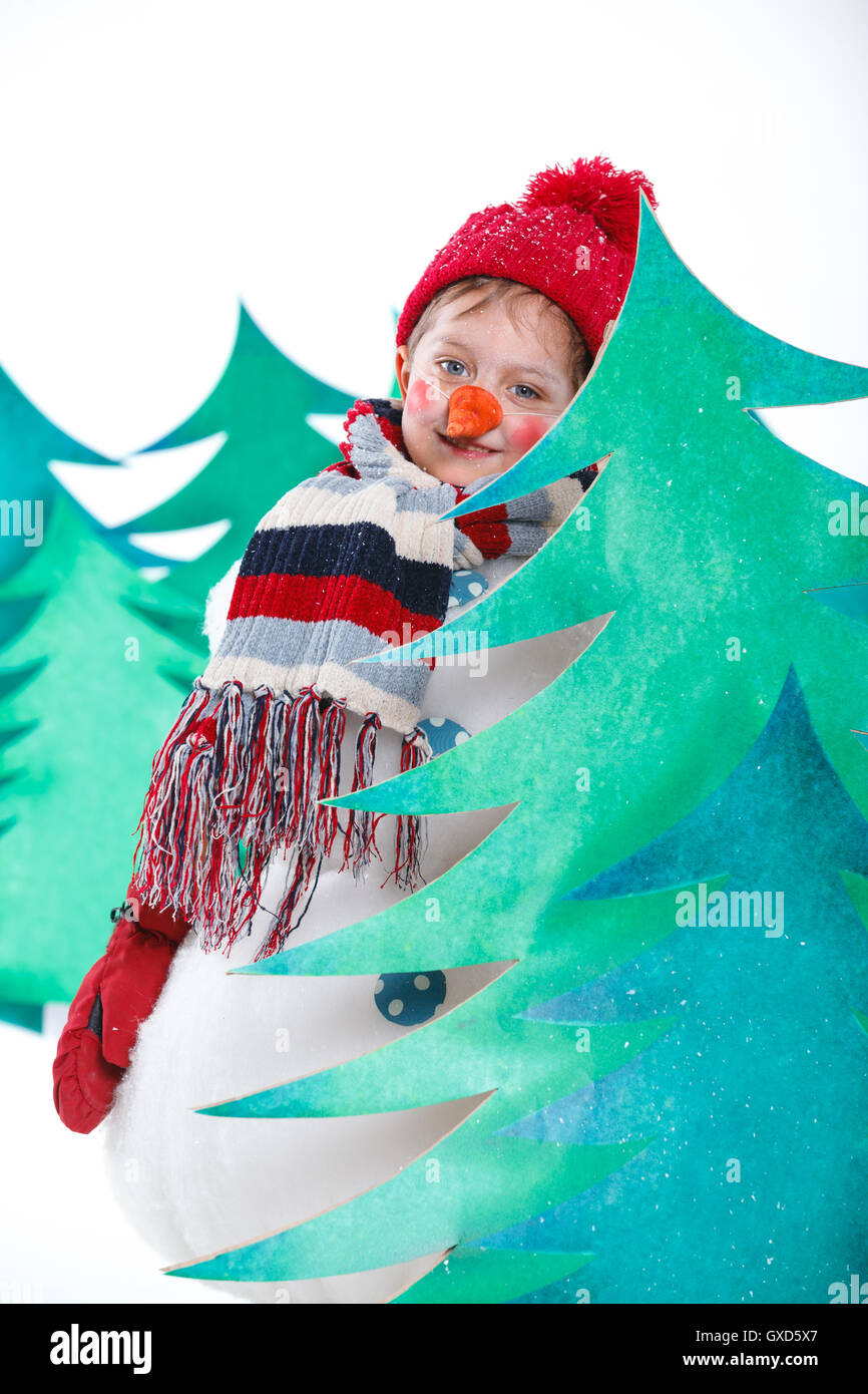 Boy in suit snowman Stock Photo - Alamy