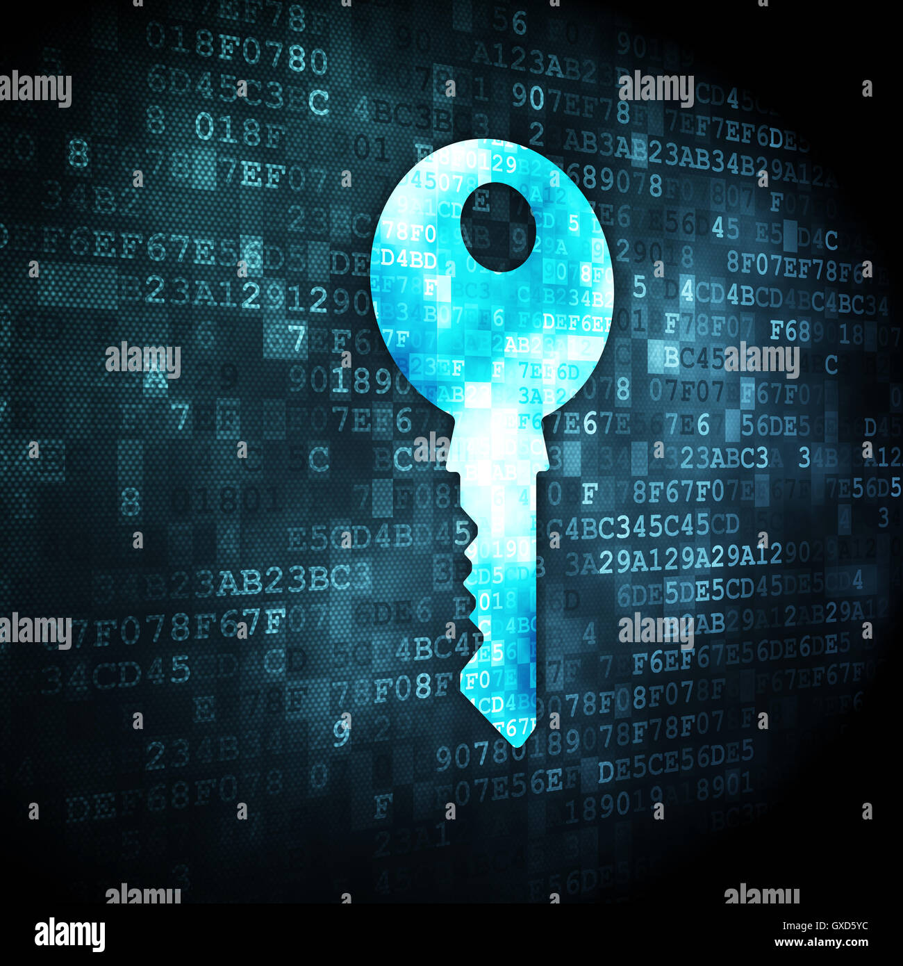 Safety concept: Key on digital background Stock Photo - Alamy
