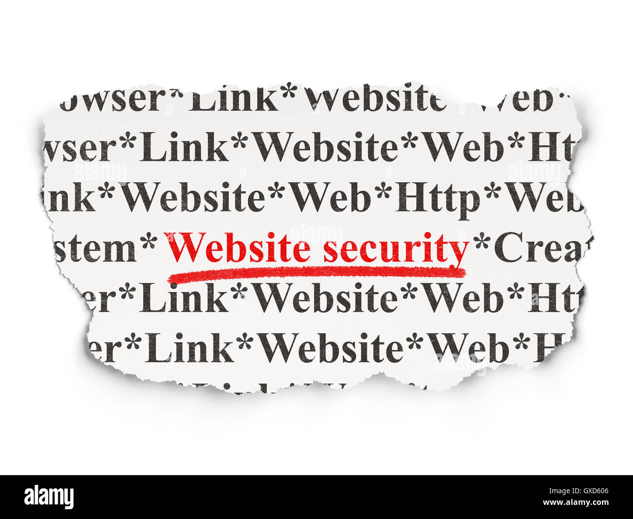 Web development concept: Website Security on Paper background Stock ...