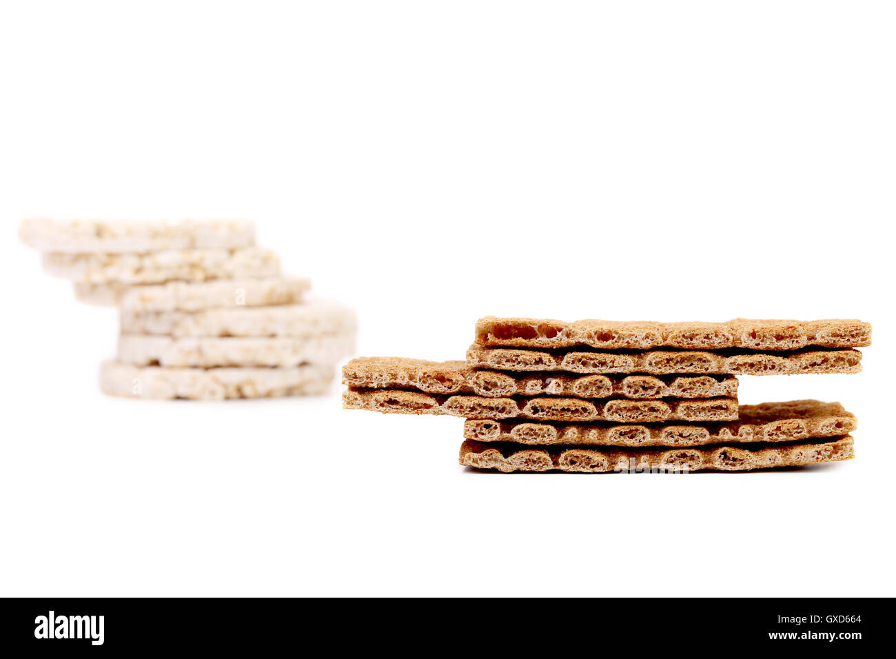Stack of corn crackers and grain crisp bread Stock Photo - Alamy