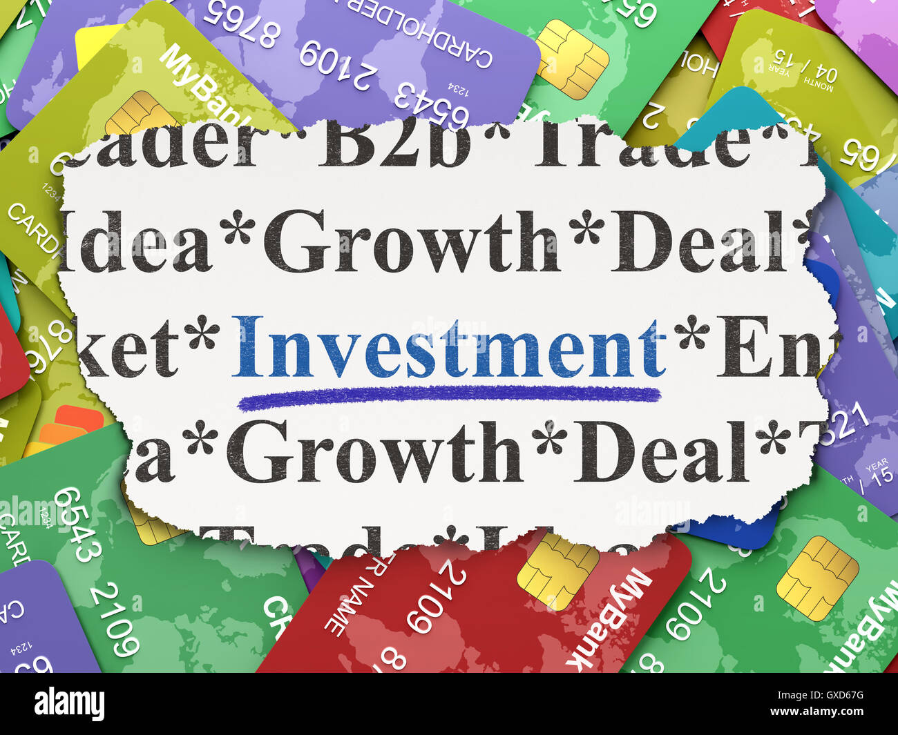 Finance concept: Investment on Credit Card background Stock Photo - Alamy