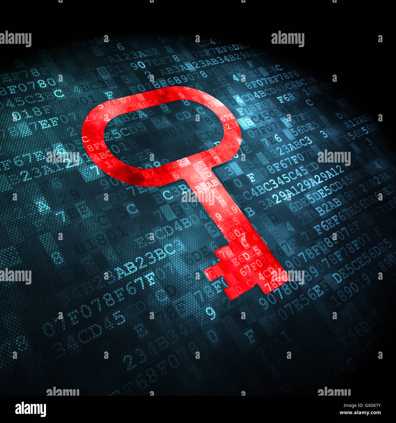 Protection concept: Key on digital background Stock Photo - Alamy