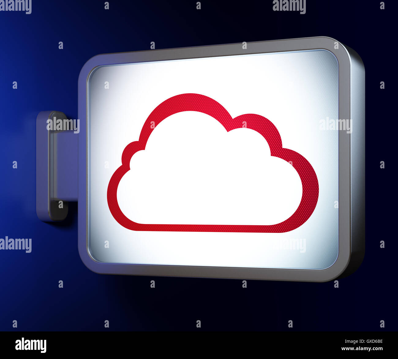 Cloud technology concept: Cloud on billboard background Stock Photo - Alamy
