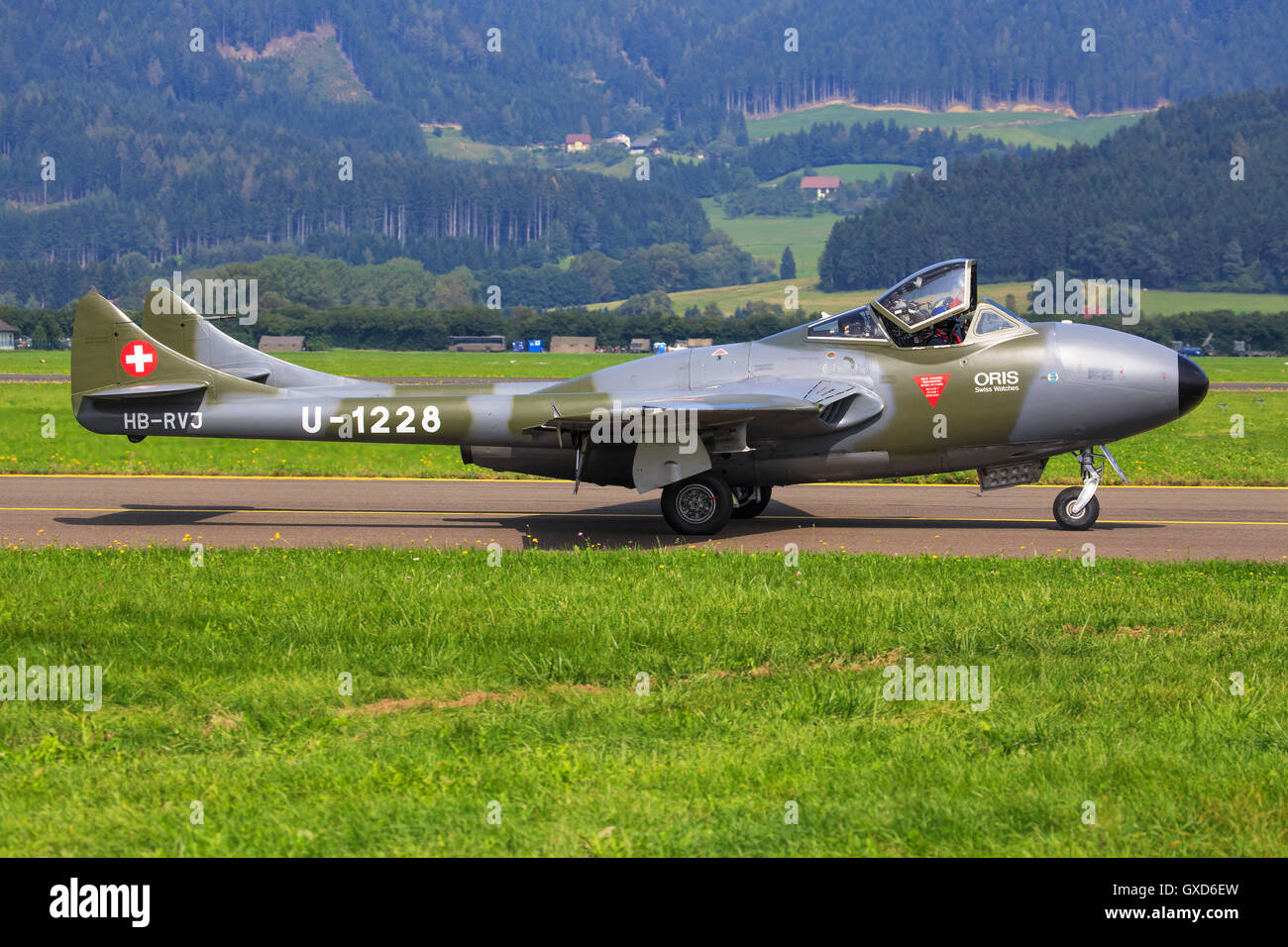 ZELTWEG, STYRIA, AUSTRIA - SEPTEMBER 02: Havilland DH.115 Vampire T.55 ...