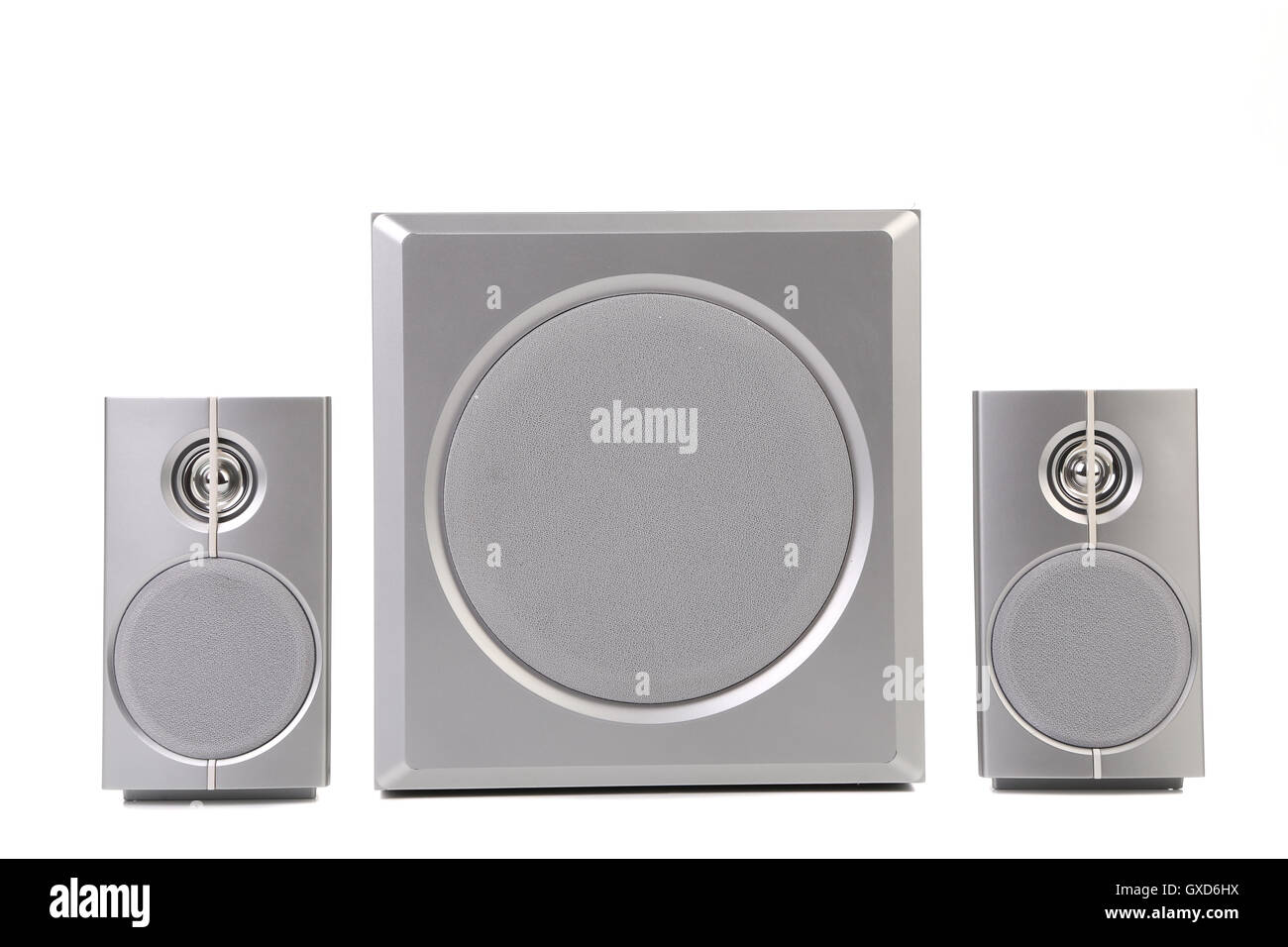 Set of gray sound speakers Stock Photo - Alamy