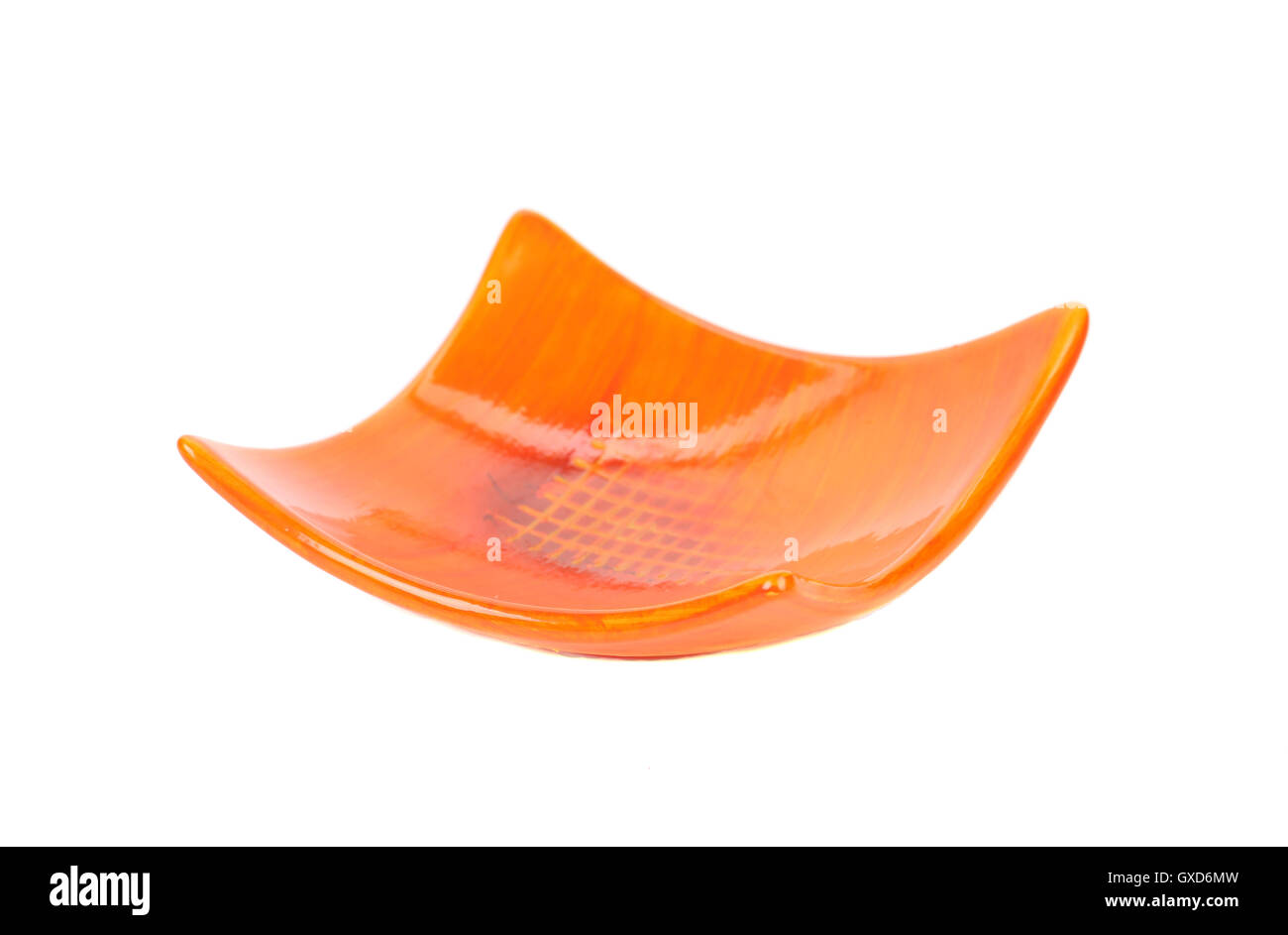 Orange empty plate Stock Photo - Alamy