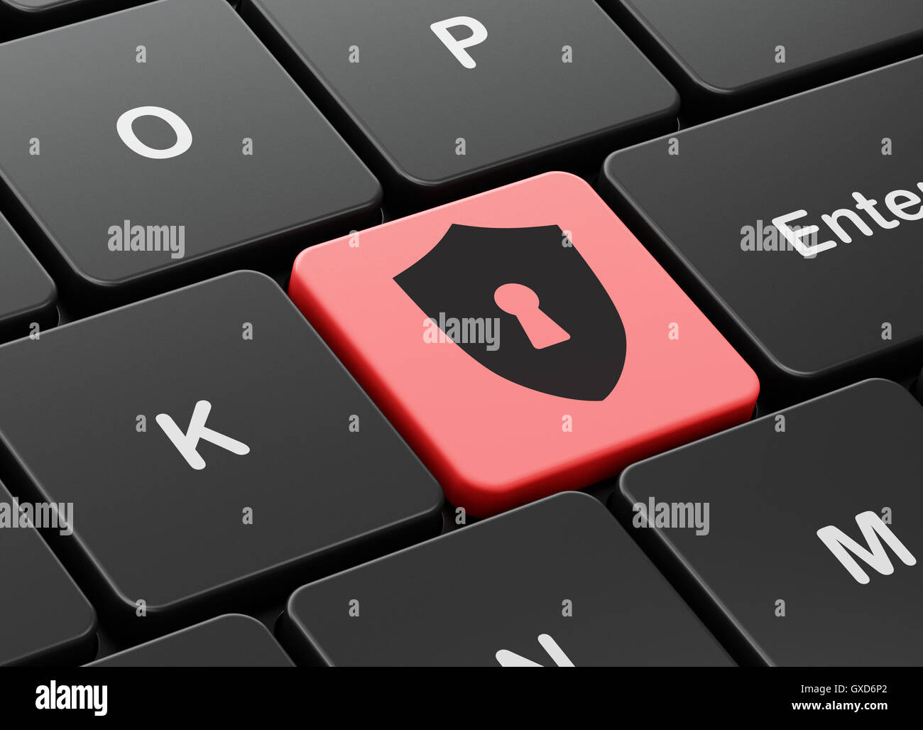 Security concept: Shield With Keyhole on computer keyboard background Stock Photo - Alamy