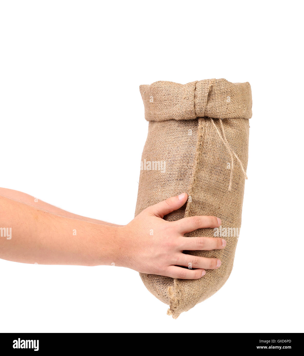 Hand holds bag of money Stock Photo - Alamy