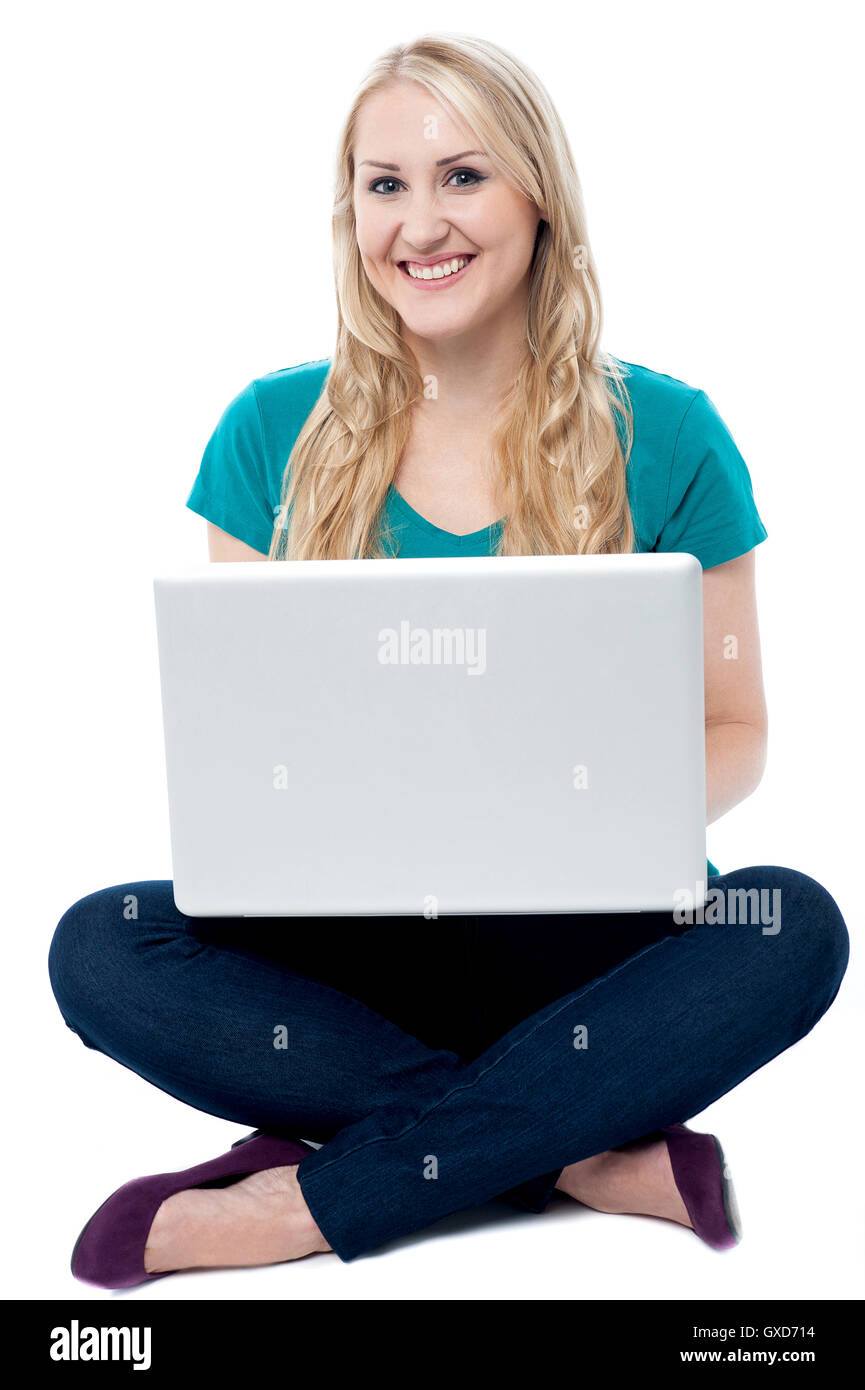 Young lady working on Cut Out Stock Images & Pictures - Alamy